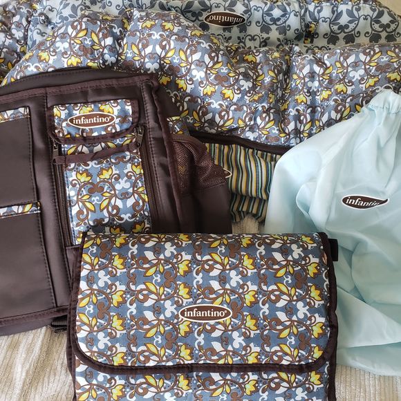 Infantino | Other | Infantino Shopping Cart Cover Diaper Bag Set | Poshmark